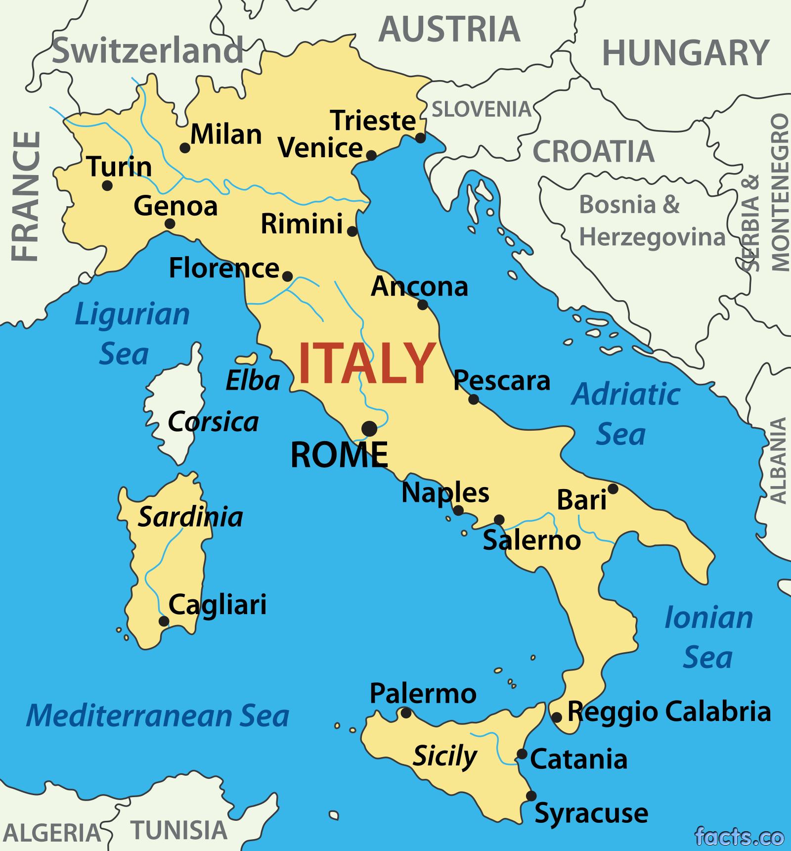 Italia mappa pdf - Mappa di Italia pdf (Europa del Sud - Europa)